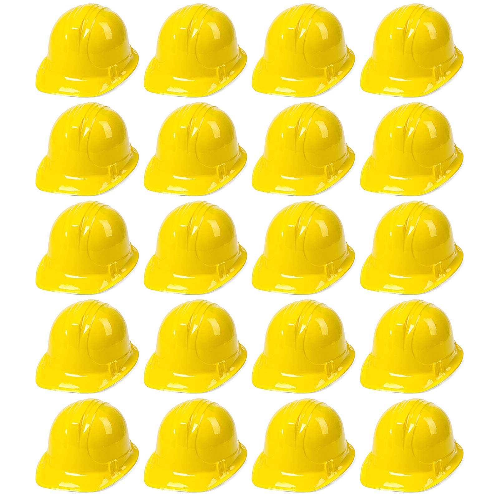 AnapoliZ Toy Construction Hard Hats | 20 Pcs. Soft Plastic Yellow Kids Party Hat | Children’s Engineer, Building Dress Up Hats | Theme Favor Caps