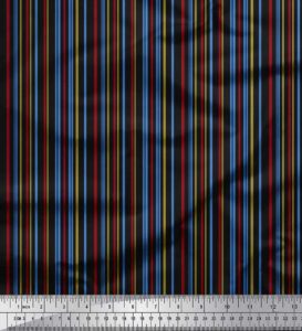 soimoi japan crepe black fabric - by the yard - 42 inch wide - vertical stripe - modern chic with vertical stripes printed fabric