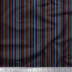 Soimoi Japan Crepe Black Fabric - by The Yard - 42 Inch Wide - Vertical Stripe - Modern Chic with Vertical Stripes Printed Fabric