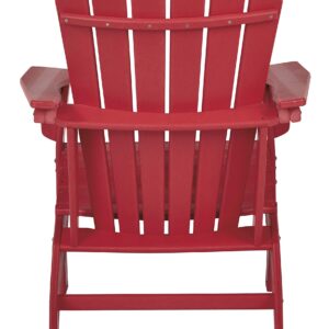 Signature Design by Ashley Sundown Treasure Outdoor Patio HDPE Weather Resistant Adirondack Chair, Red