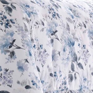 Laura Ashley Home - King Duvet Cover Set, Reversible Cotton Bedding with Matching Shams, Lightweight Home Decor for All Seasons (Chloe Blue, King)