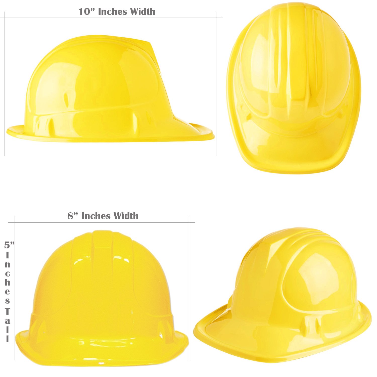 AnapoliZ Toy Construction Hard Hats | 20 Pcs. Soft Plastic Yellow Kids Party Hat | Children’s Engineer, Building Dress Up Hats | Theme Favor Caps