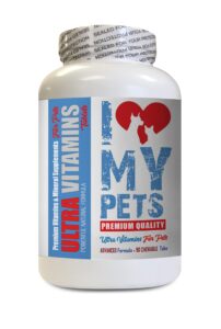 i love my pets llc dogs vitamins for hair - pet ultra vitamins - dogs cats health - best benefits - vitamin c for dogs chewable - 90 treats (1 bottle)