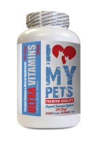 i love my pets llc dog vitamins for skin and coat - ultra vitamins - dog health - mineral support - vitamin e for dogs oral - 90 treats (1 bottle)