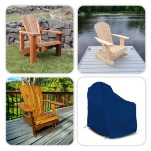 Covers & All Adirondack Chair Cover, 18 Oz Heavy Duty Waterproof UV & Weather Resistant All Season Protector, Outdoor Furniture Cover with Air Vents & Drawstrings (32" W x 34" D x 36" H, Blue)