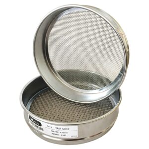 kimlab economy test sieve #4/4.75mm mesh size,304 stainless steel wire cloth, chorme plating frame, 8" diameter sieve