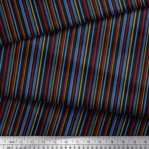 Soimoi Japan Crepe Black Fabric - by The Yard - 42 Inch Wide - Vertical Stripe - Modern Chic with Vertical Stripes Printed Fabric