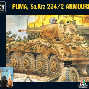 WarLord Bolt Action Puma Sd.Kfz 234/2 Armored Car 1:56 WWII Military Wargaming Plastic Model Kit, Small