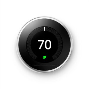 google nest learning thermostat - 3rd gen (2015) - programmable smart thermostat for home - works with alexa - polished steel