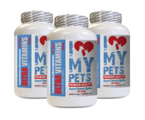 i love my pets llc dog digestive treats - ultra vitamins - dog health - mineral support - dog nutrient supplement - 360 treats (3 bottles)