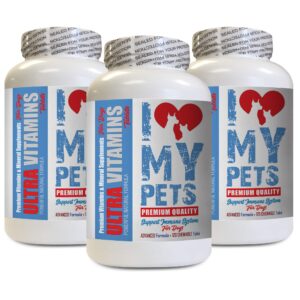 I LOVE MY PETS LLC Dog Digestive Treats - Ultra Vitamins - Dog Health - Mineral Support - Dog Nutrient Supplement - 360 Treats (3 Bottles)