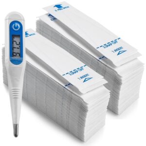 thermometer probe covers - pack of 200 | universal and disposable probe cover box for digital thermometer for accurate sanitary oral, rectal and underarm digital and glass thermometers reading