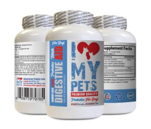 i love my pets llc dog digestive support - digestive aid for dogs - pet probiotic bifidobacterium bifidum - 60 treats (1 bottle)