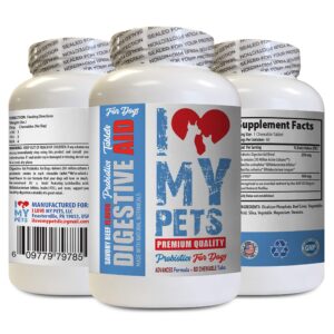 I LOVE MY PETS LLC pet probiotics - Digestive AID for Dogs - PET PROBIOTIC Inulin fos - 60 Treats (1 Bottle)