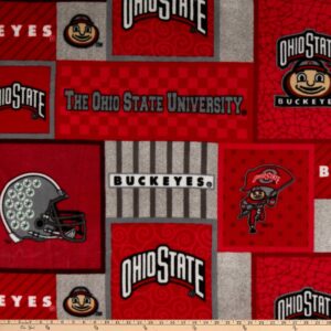 ncaa ohio state buckeyes 1177 patch fleece, fabric by the yard