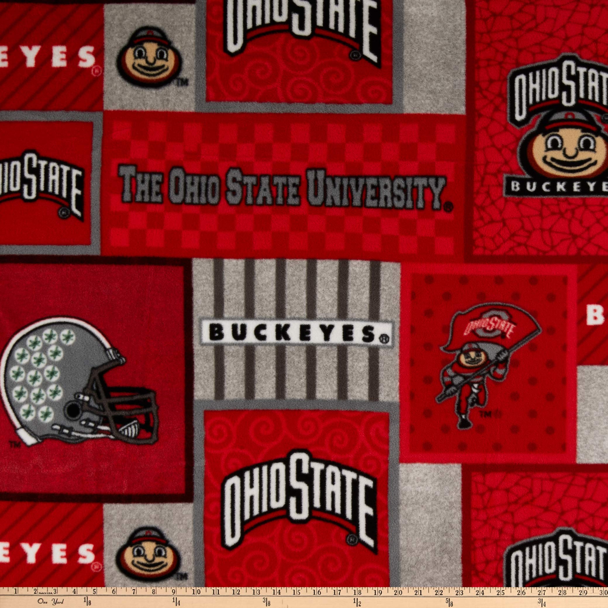 NCAA Ohio State Buckeyes 1177 Patch Fleece, Fabric by the Yard