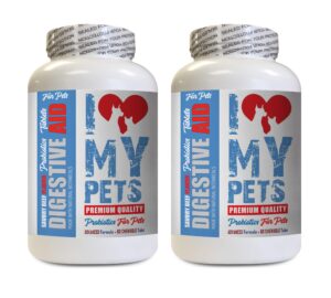 i love my pets dog digestive support - pet digestive aid - dogs and cats - best probiotics - bifidobacterium longum - 120 treats (2 bottle)