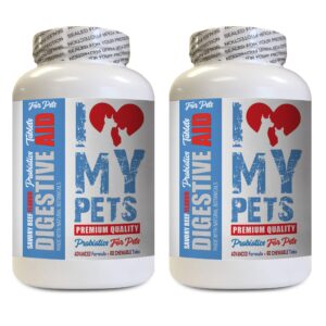 I Love My Pets pet probiotics for Dogs - PET Digestive AID - Dogs and Cats - Best PROBIOTICS - Inulin fos - 120 Treats (2 Bottle)