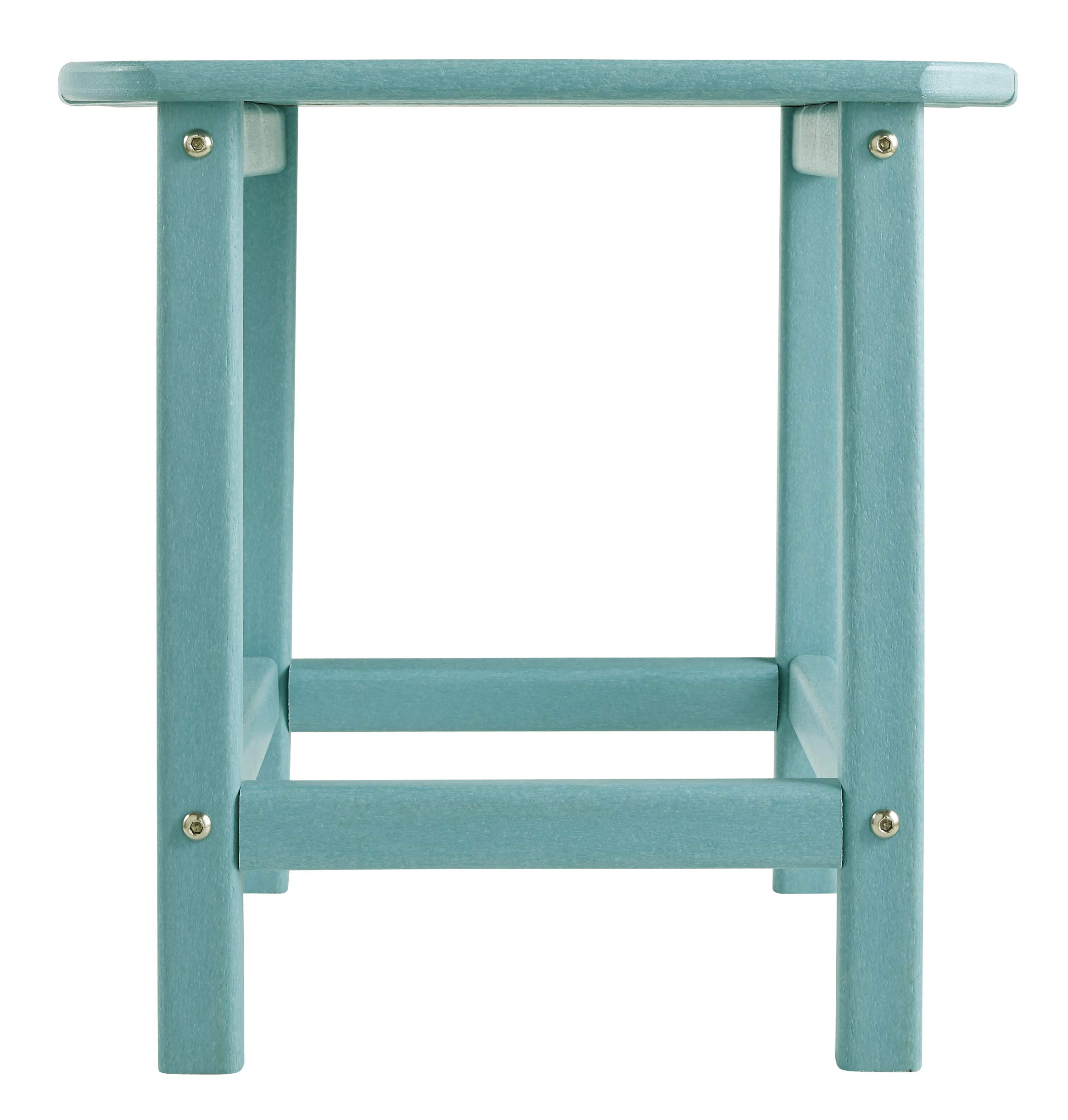 Signature Design by Ashley Sundown Treasure Outdoor Patio HDPE Weather Resistant End Table, Blue