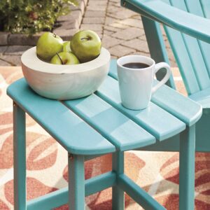 Signature Design by Ashley Sundown Treasure Outdoor Patio HDPE Weather Resistant End Table, Blue