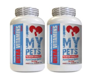 i love my pets llc vitamins for dogs for bones - ultra vitamins - dog health - mineral support - vitamin c for dogs pills - 180 treats (2 bottles)