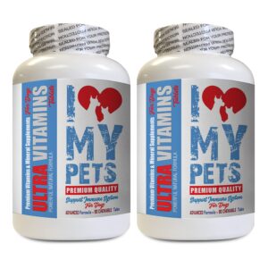 I LOVE MY PETS LLC Dog Brain Supplement - Ultra Vitamins - Dog Health - Mineral Support - Vitamin a for Dogs - 180 Treats (2 Bottles)