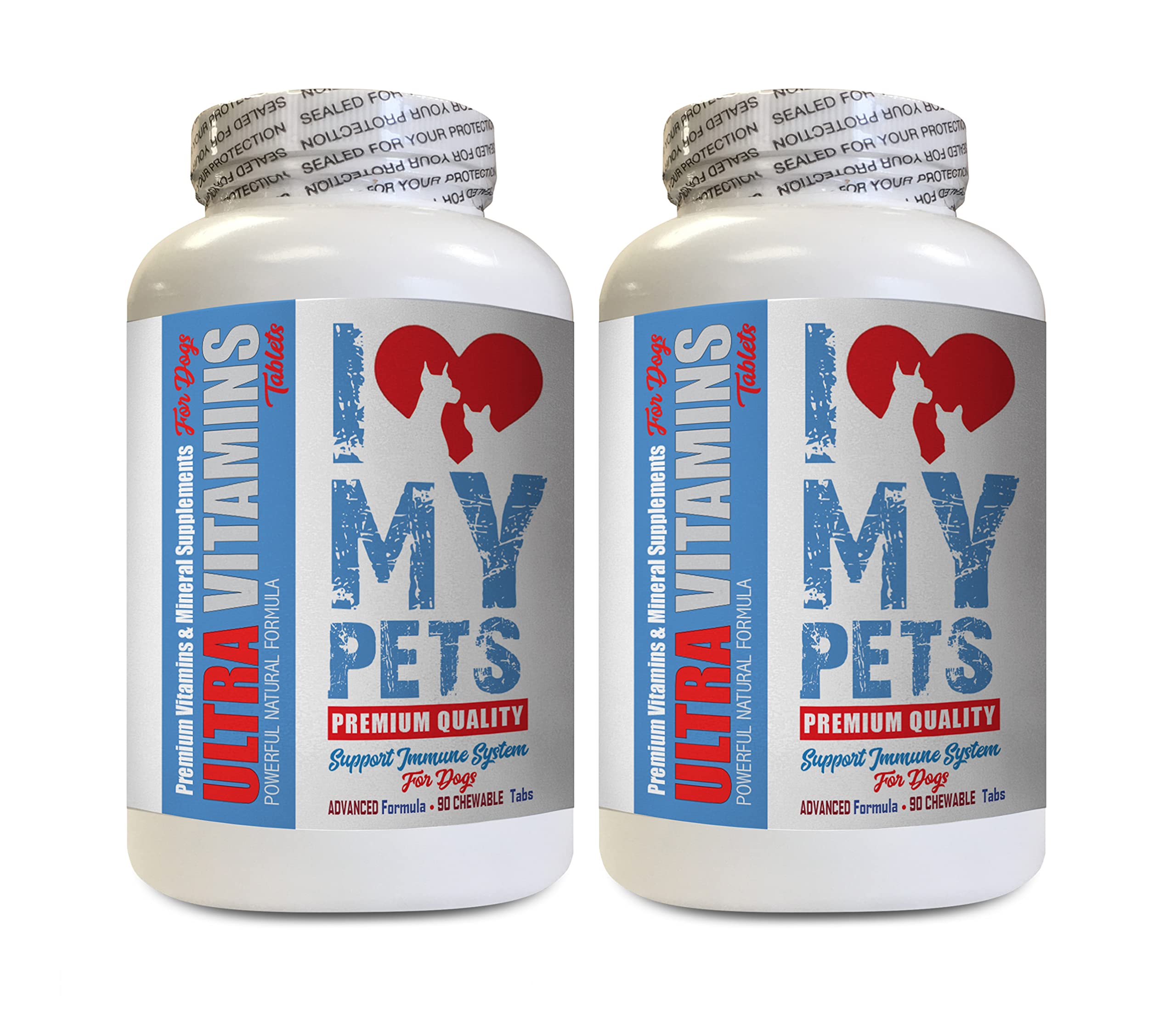 I LOVE MY PETS LLC Dog Brain Supplement - Ultra Vitamins - Dog Health - Mineral Support - Vitamin a for Dogs - 180 Treats (2 Bottles)