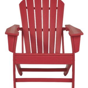 Signature Design by Ashley Sundown Treasure Outdoor Patio HDPE Weather Resistant Adirondack Chair, Red