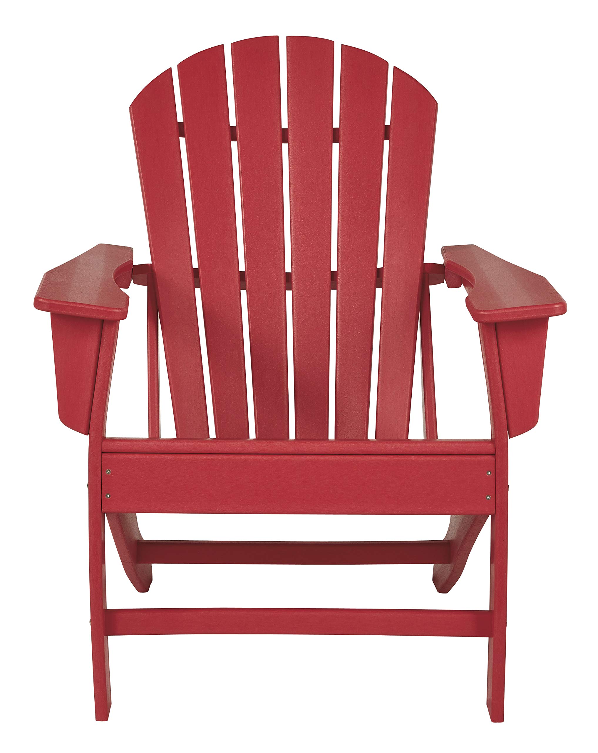 Signature Design by Ashley Sundown Treasure Outdoor Patio HDPE Weather Resistant Adirondack Chair, Red