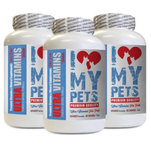 I LOVE MY PETS LLC Dog Bone Supplement Best - PET Ultra Vitamins - Dogs Cats Health - Best Benefits - Vitamin d for Dogs - 270 Treats (3 Bottles)