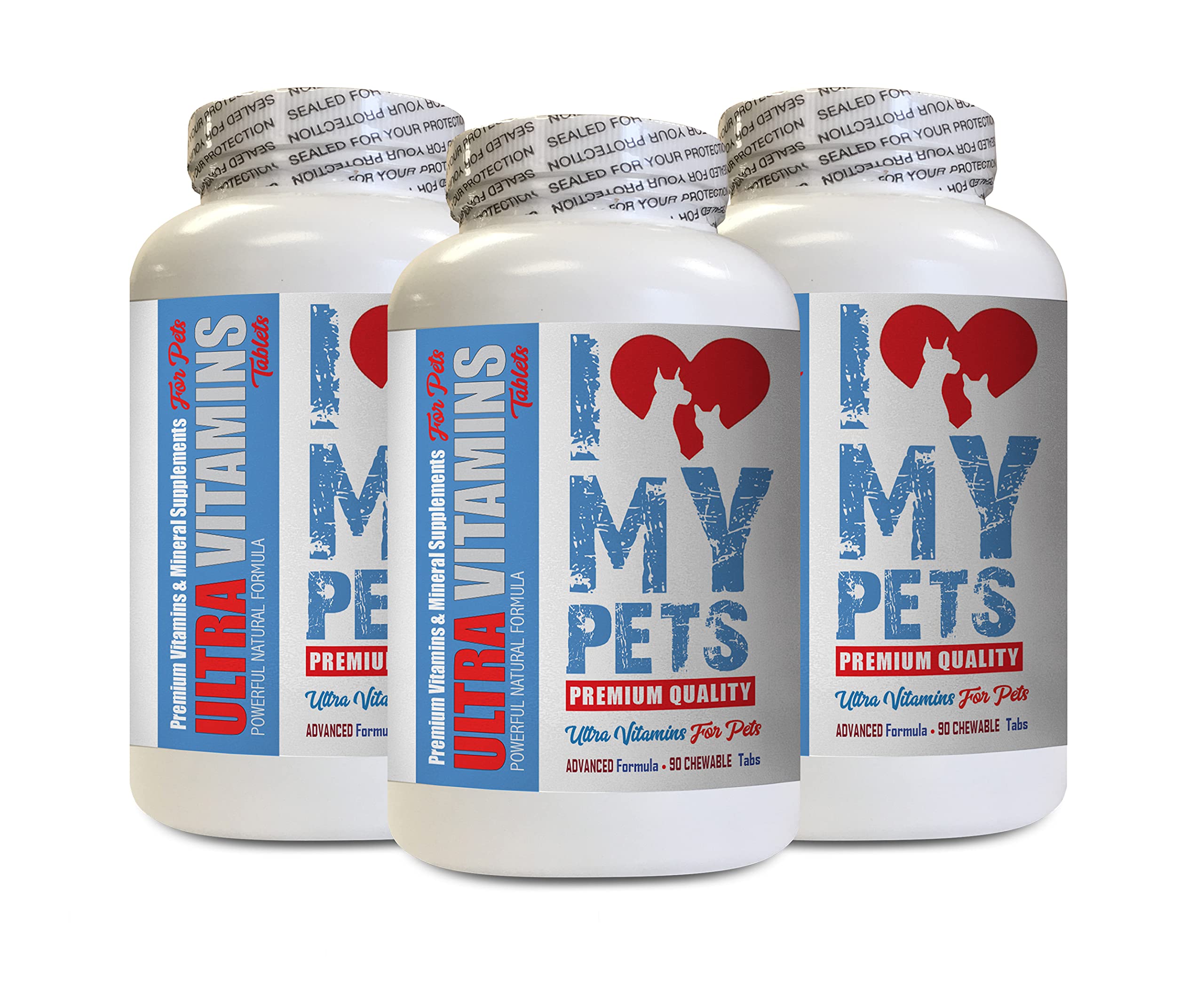 I LOVE MY PETS LLC Dog Bone Supplement Best - PET Ultra Vitamins - Dogs Cats Health - Best Benefits - Vitamin d for Dogs - 270 Treats (3 Bottles)