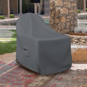 Covers & All Adirondack Chair Cover, 12 Oz Waterproof UV & Weather Resistant All Season Protector, Outdoor Furniture Cover with Air Vent & Drawstrings (34" W x 40" D x 36" H, Grey)