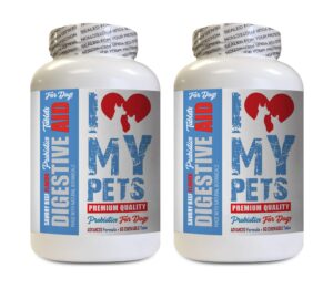 i love my pets llc dog probiotics and digestive enzymes - digestive aid for dogs - pet probiotic dog probiotics - 120 treats (2 bottles)