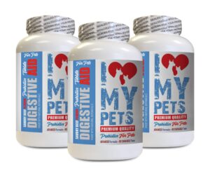 i love my pets pet digestive enzymes for dog - pet digestive aid - dogs and cats - best probiotics - beef liver for dogs - 180 treats (3 bottle)