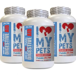 I Love My Pets Digestive Dog Supplement - PET Digestive AID - Dogs and Cats - Best PROBIOTICS - Beef Liver Pills - 180 Treats (3 Bottle)