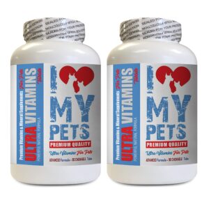 I LOVE MY PETS LLC cat Vitamins Skin and Coat - PET Ultra Vitamins - Dogs Cats Health - Best Benefits - Magnesium for Cats - 180 Treats (2 Bottles)