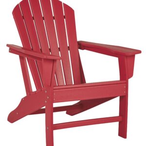 Signature Design by Ashley Sundown Treasure Outdoor Patio HDPE Weather Resistant Adirondack Chair, Red