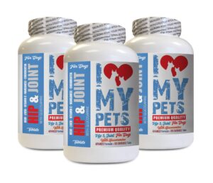 i love my pets llc hip and joint supplements for puppy - dog hip and joint support - max strength formula chews - liver for dogs - 360 treats (3 bottles)