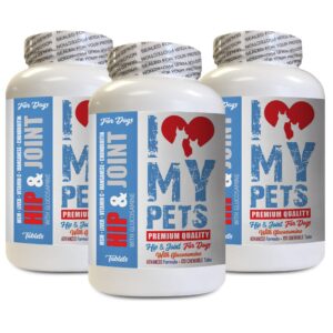 I LOVE MY PETS LLC Dog Joint Supplement Chews - Dog Hip and Joint Support - MAX Strength Formula Chews - Dog chondroitin and glucosamine Combination - 360 Treats (3 Bottles)