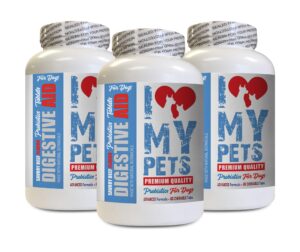 i love my pets llc digestive aid for dogs - digestive aid for dogs - pet probiotic dogs bifidobacterium - 180 treats (3 bottles)