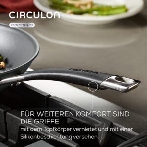 Circulon Momentum Wok Non Stick 26cm - Induction Wok Pan with Oven Safe Soft Grip Handles, Dishwasher Safe, Metal Utensil Safe Durable Cookware, Deep Stir Fry Pan, Black