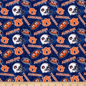 ncaa auburn tigers 1178 tone on tone orange/navy/white, fabric by the yard