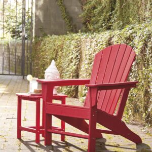 Signature Design by Ashley Sundown Treasure Outdoor Patio HDPE Weather Resistant Adirondack Chair, Red