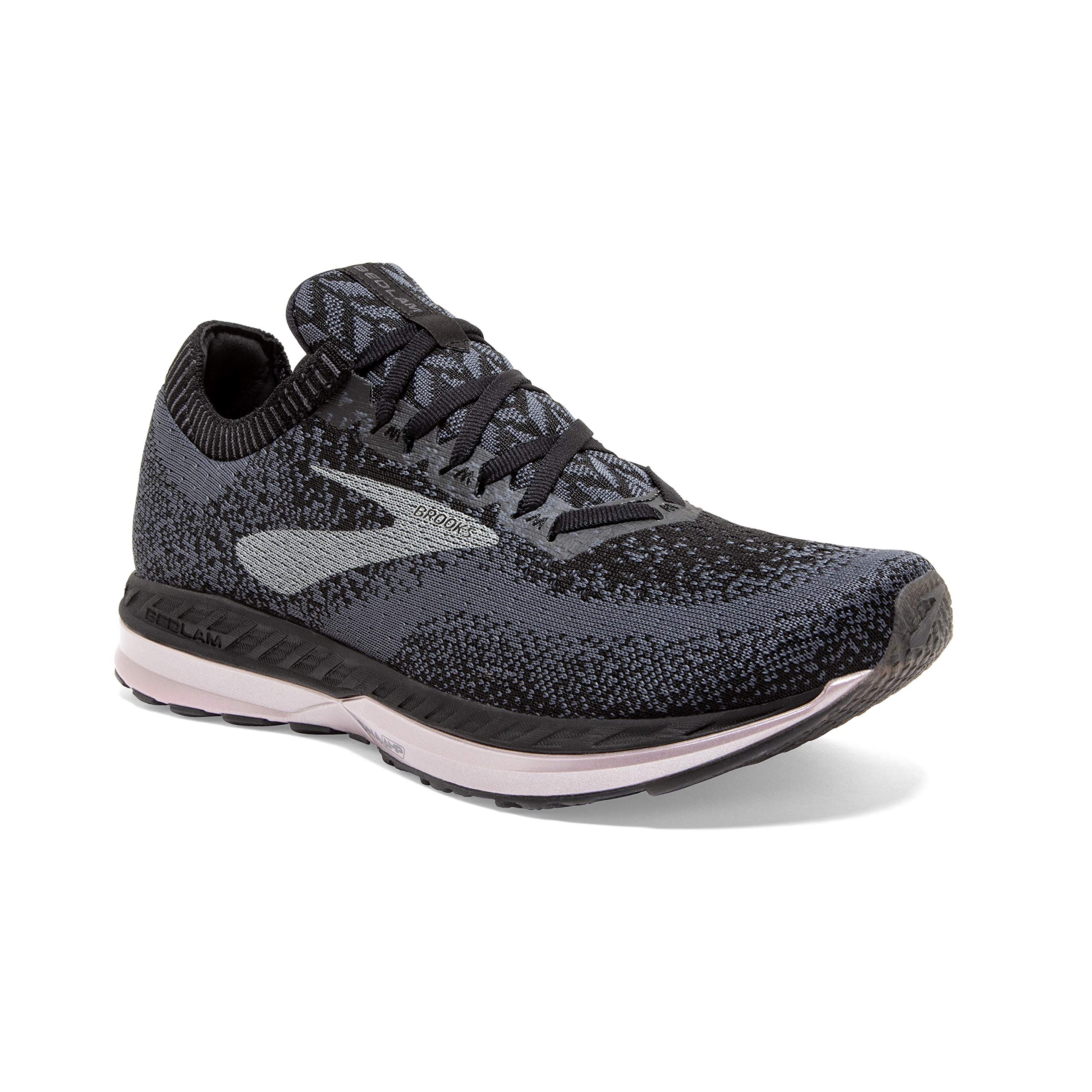 Brooks Womens Bedlam Running Shoe - Black/Black/Rose - B - 8.5