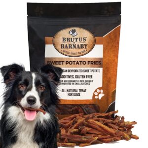 brutus & barnaby sweet potato dog treats- no additive dehydrated sweet potato fries, grain free, gluten free and no preservatives added (14 oz)