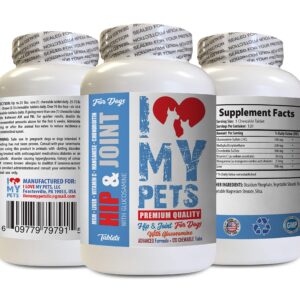 I LOVE MY PETS LLC Hip and Joint Supplements for Senior Dogs - Dog Hip and Joint Support - MAX Strength Formula Chews - Dog msm glucosamine - 120 Treats (1 Bottle)