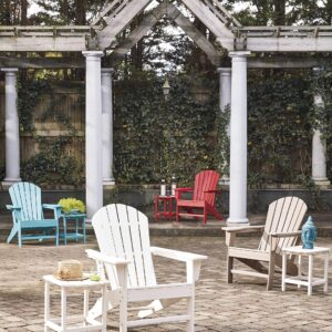 Signature Design by Ashley Sundown Treasure Outdoor Patio HDPE Weather Resistant Adirondack Chair, Red