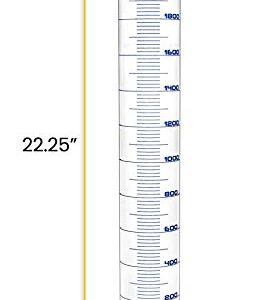 EISCO Graduated Cylinder, 2000ml - Class A Tolerance ±10.0ml - Round Base - Blue Graduations - Borosilicate 3.3 Glass