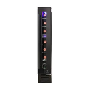 vinotemp el-7ts-black 7 bottle cooler refrigerator freestanding wine cellar or built-in installation with automatic defrost, led display and front venting, black