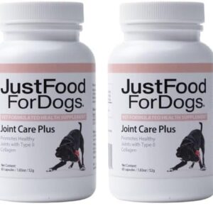 JustFoodForDogs Joint Care Plus, Dog Joint Supplement, Type II Collagen & Chondroitin Sulfate - 60 Count